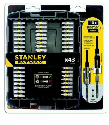 Stanley Fatmax 43 piece drill bit set Inc 10X Magnetic Screwlock | eBay UK