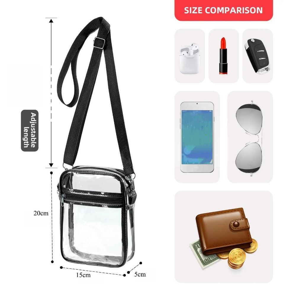 PVC Shoulder Bag Adjustabl Handbag Simple Transparent Purse | eBay