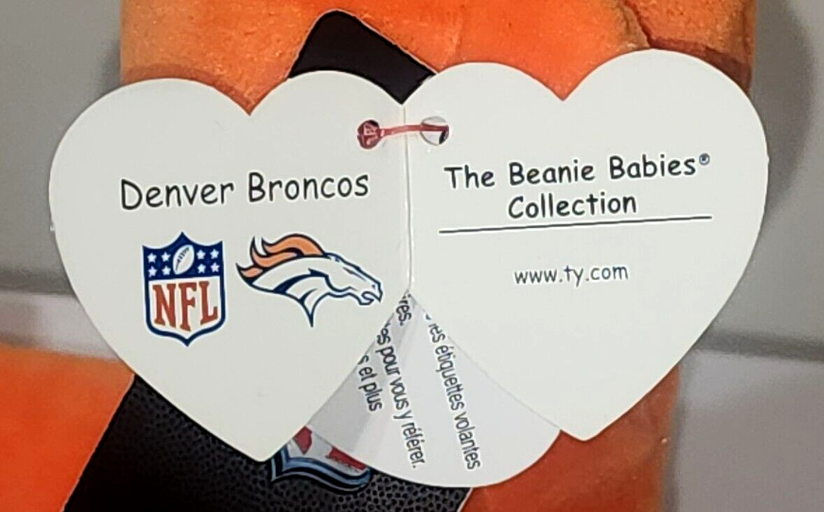 Ty Beanie Baby DENVER BRONCOS NFL Football Bear 8.5" NEW MWMTs Plush ...