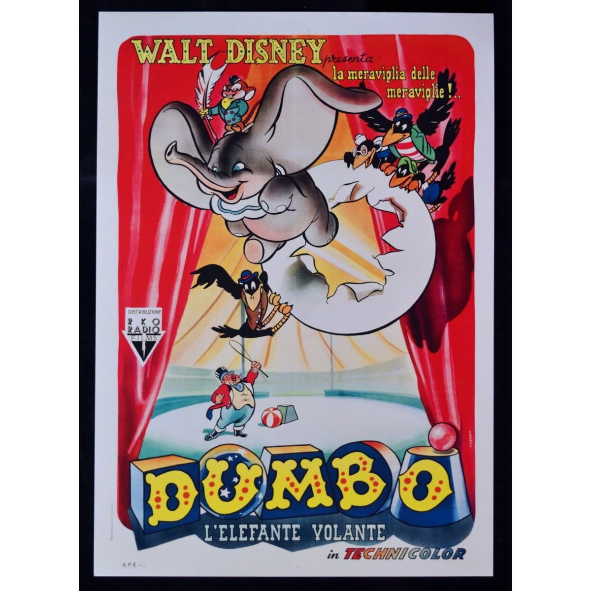 Manifesto Del Film Dumbo 1941 Wv10d Dumbo Walt Disney Poster Original