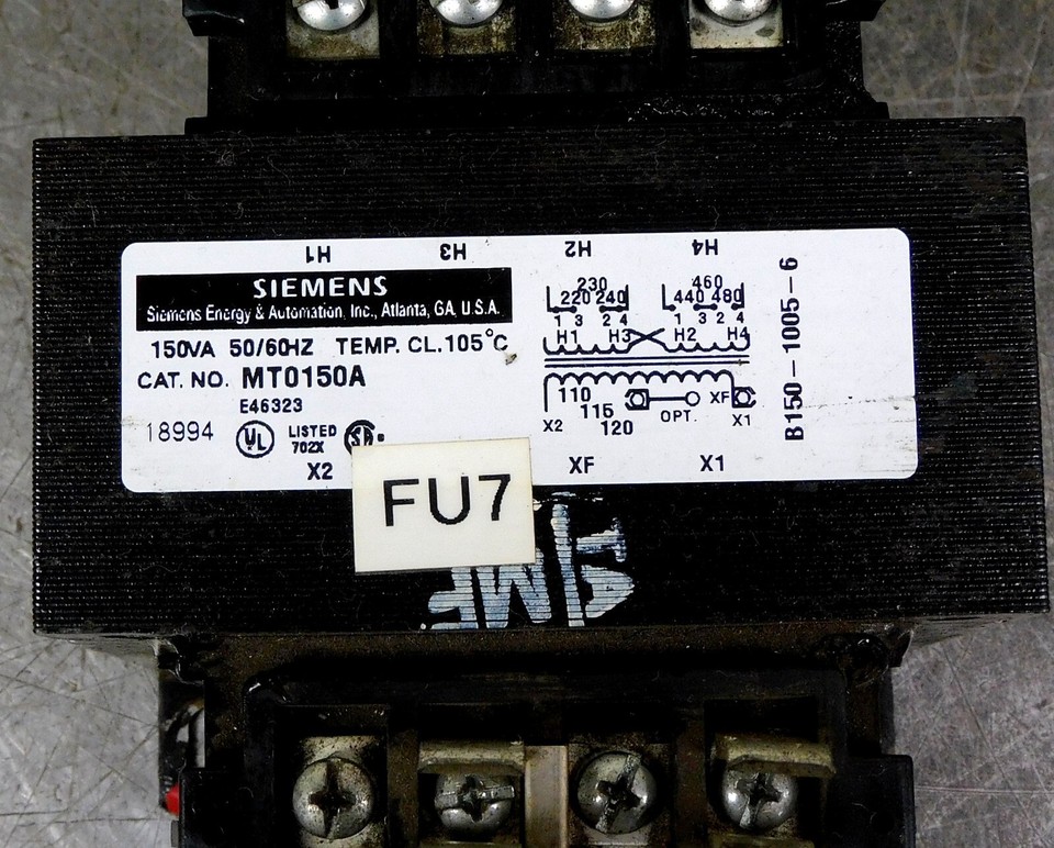 Siemens - MT0150A Industrial Control Circuit Transformer 150VA 1.30 A ...