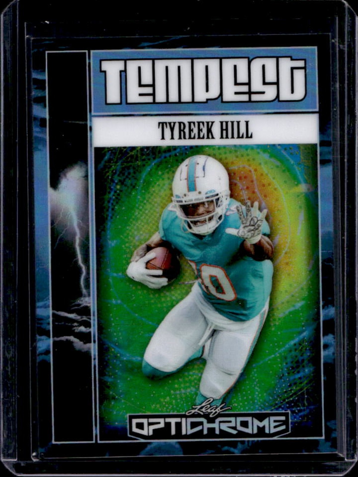 Tyreek Hill 2025 Leaf Optichrome #TA-TH1 Tempest Autographs - Prismatic Platinum Blue /1 Price ...
