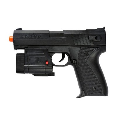 UKARMS 666AF Spring Pistol w/ Laser and Flashlight Black Finish FPS 120 ...
