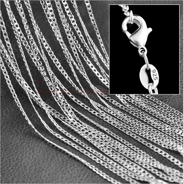 Wholesale Hot Selling 10pcs 2mm 925 Silver Plated Curb Chain Necklace ...
