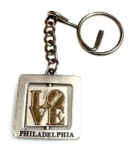 Vintage Philadelphia City of Brotherly LOVE Spinner Keychain Key Ring ...