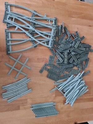 Lego Schienen, Schwellen, grau 12V, 4,5 V 7855, 7851 Konvolut, Weiche ...