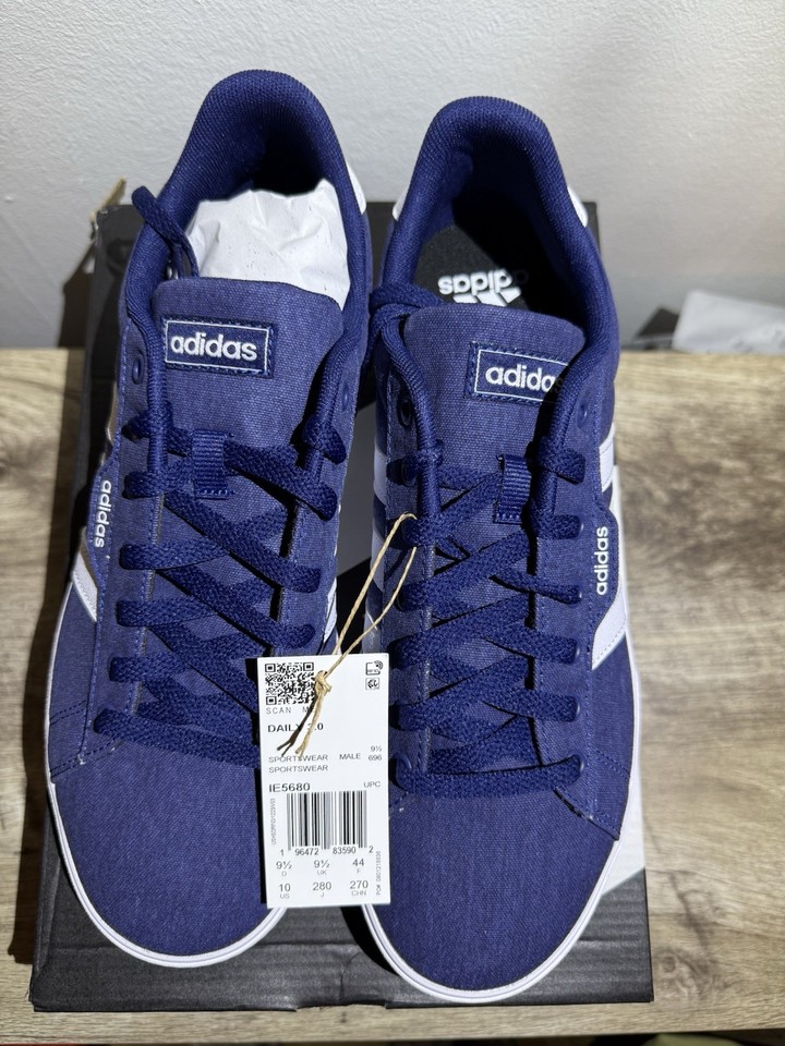 Adidas Men's Size 10 Daily 3.0 Sneaker Bright Royal/White/Bright Royal ...