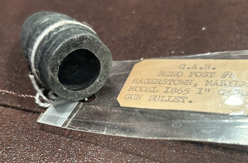 Civil War 1" Gatling Gun Bullet w/tag from GAR post RARE | eBay