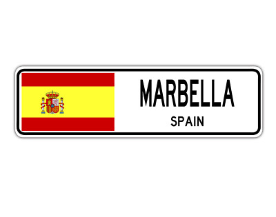 Marbella Spain Street Spaniard Flag City Country Wall Gift Aluminum ...