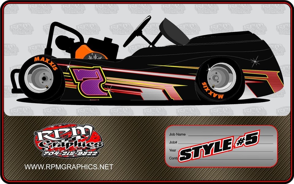 RACING GO KART WRAP WITH FRONT AND REAR NUMBERS, graphics, decals ...