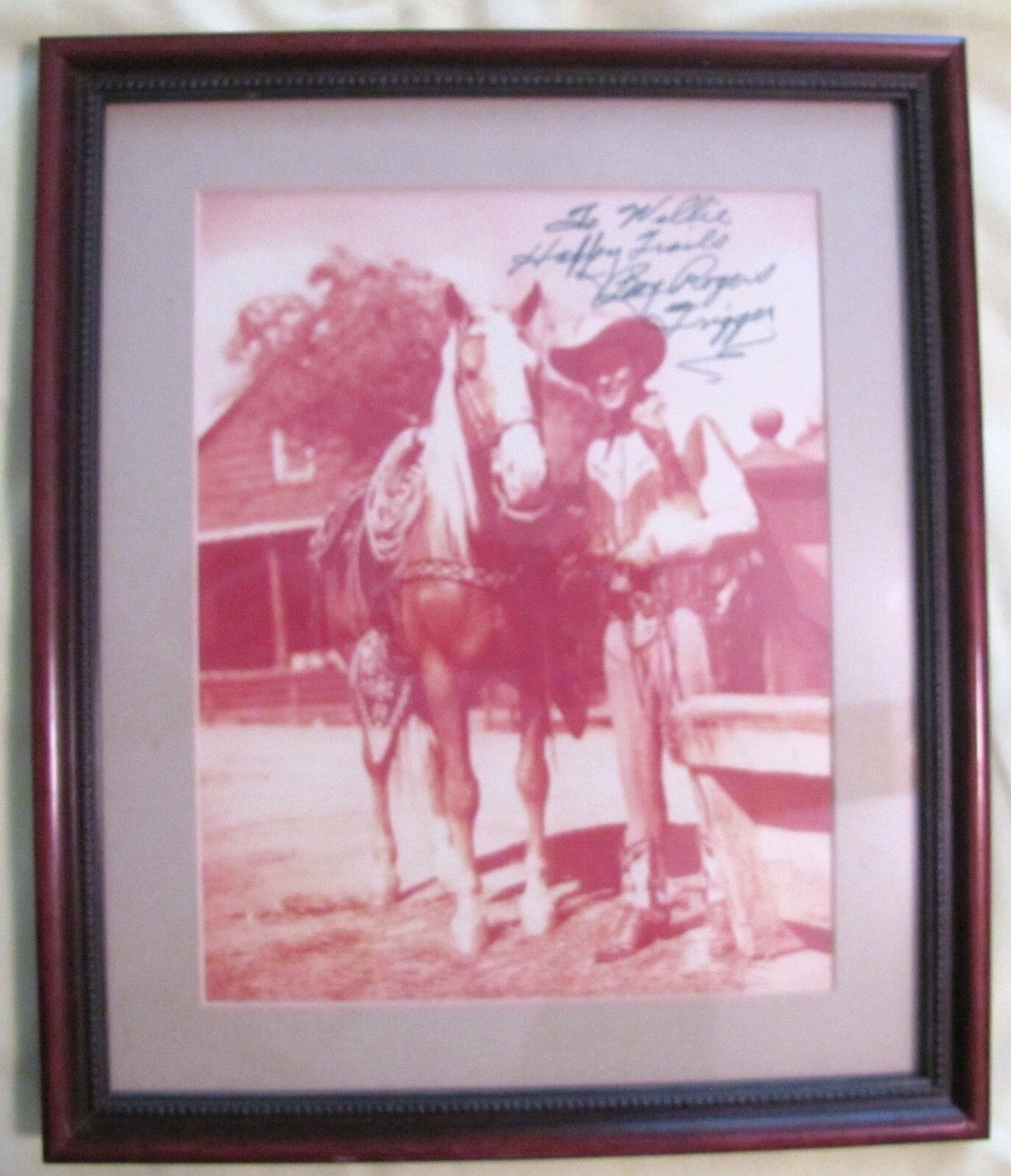 Framed professionally Autograph ROY ROGERS color photo / still with ...