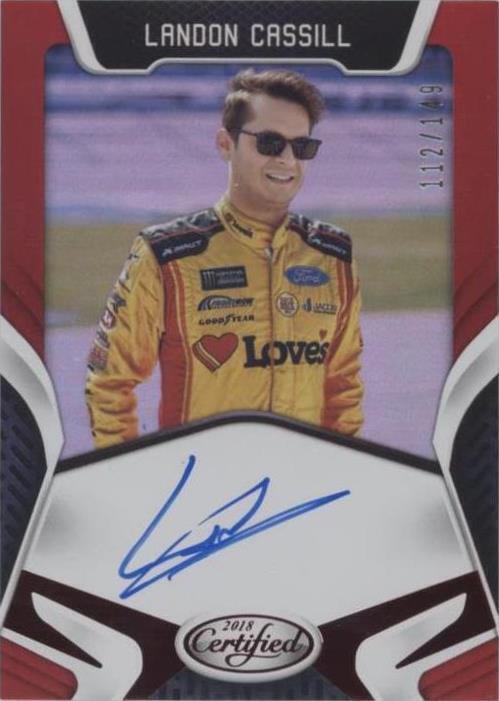 2018 Panini Certified - Certified Signatures Landon Cassill #CS-LC Red ...