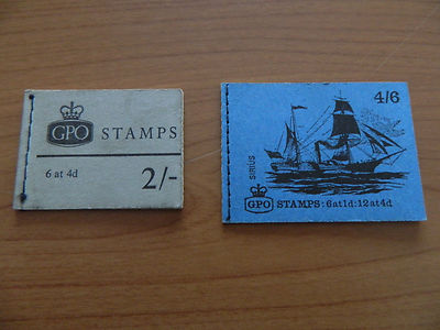 2 PRE-DECIMAL GPO STAMP BOOKS 2/- and 4/6 WITH ALL STAMPS IN MINT ...
