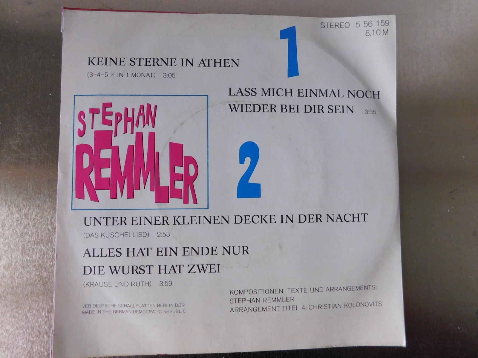 Stephan Remmler - Alles hat ein Ende... u.a. - Vinyl 7" Single - Amiga ...