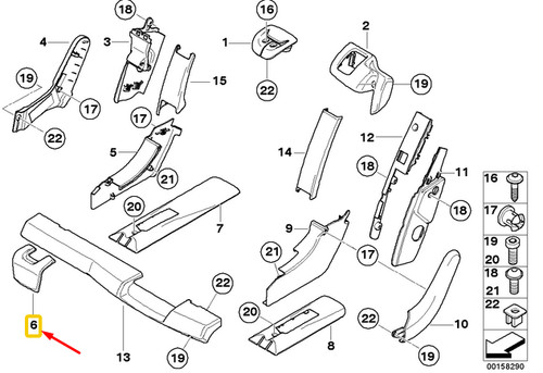 NEW OEM BMW X5 E70 REAR SEAT RAIL FRONT COVER TRIM 52207171828 GENUINE ...