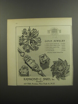 1953 Raymond C. Yard Jewelry Ad - Gold Jewelry | eBay