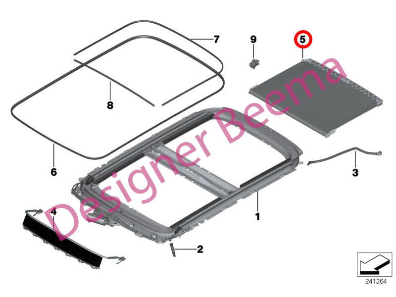 MINI R55 R56 R60 Clubman Countryman Panoramic Sunroof Blind - Front (JS ...