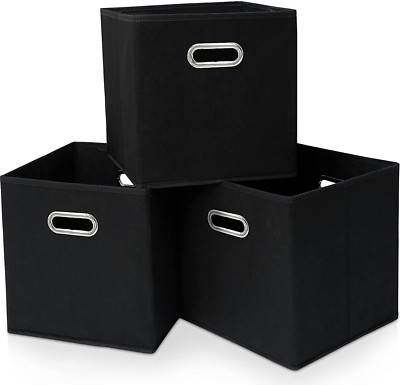 Yunkeeper Black Cubby，13X13X13 Inches ，Cube Organizer Bins Foldable ...