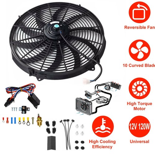 16 inch 12V Pull Push 120W 3000CFM Radiator Electirc Thermo Fan ...