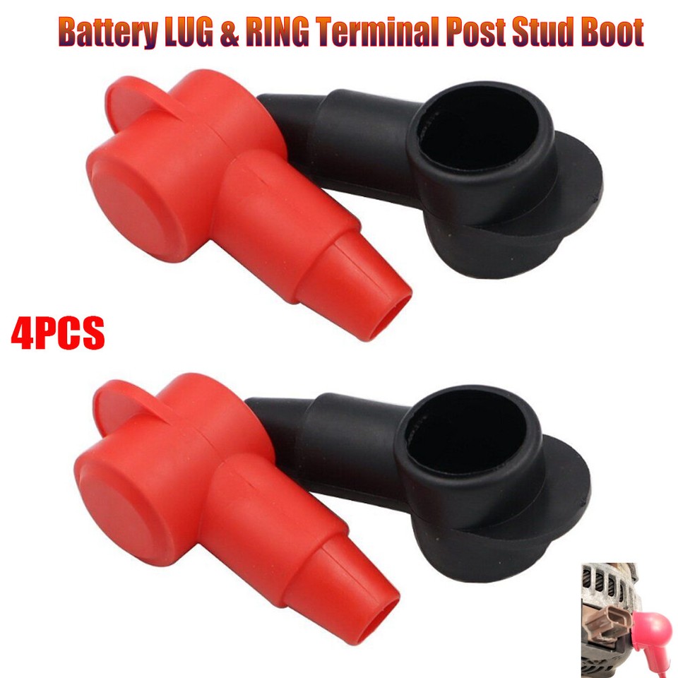 4x Alternator Starter Terminal Post Boot Cover Red Black For Wire ...