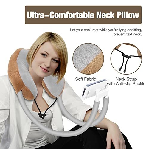 U Shaped Neck Pillow Lazy Phone Holder with Flexible Gooseneck Arm | eBay
