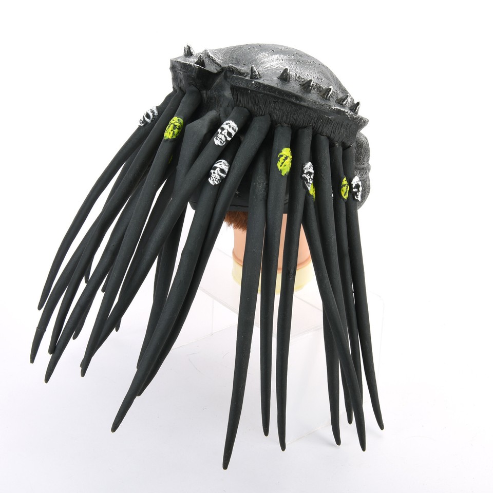 Predator Full Face Latex Mask w/Dreads Hair Costume Helmet Halloween ...