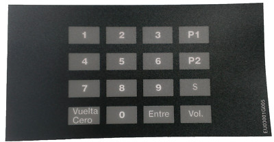 Gilbarco EU03001G005 Encore CRIND keypad overlay (español), aftermarket ...