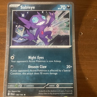 Sableye Holographic Trading Card 136/193 never played mint | eBay