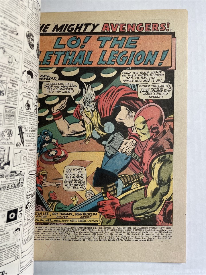 Avengers 79 VF 1970 Marvel Comics Lethal Legion | eBay