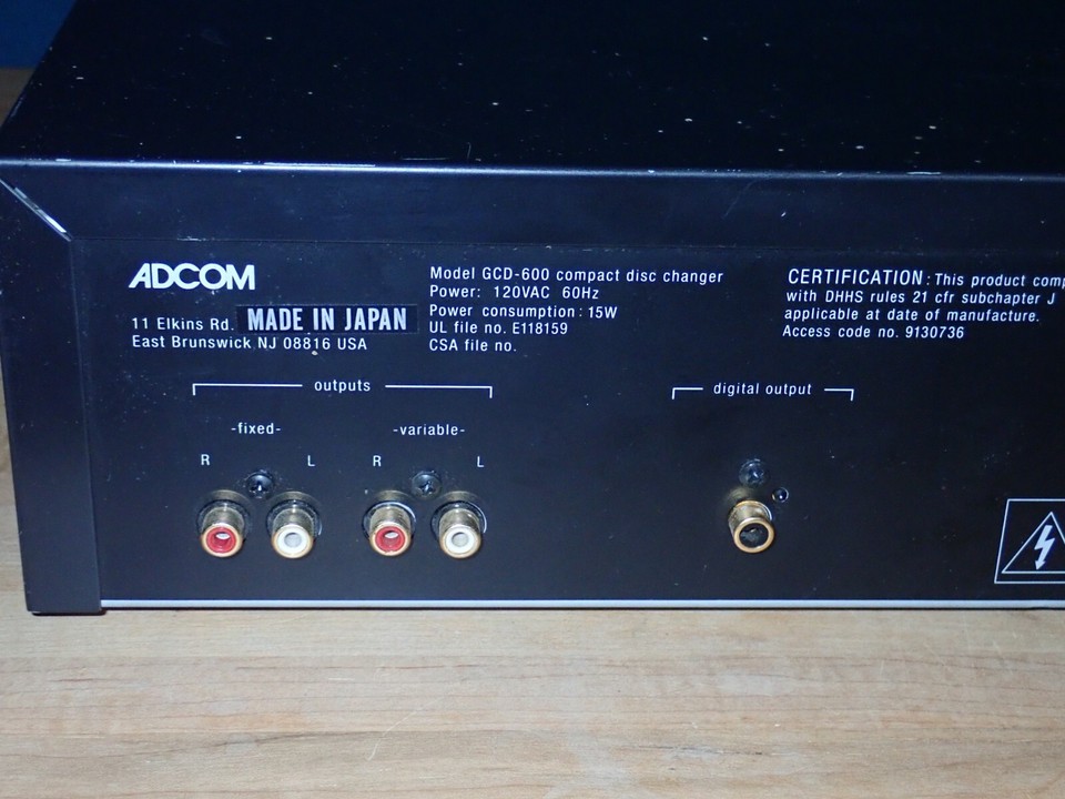 ADCOM GCD-600 5 Disc CD Player Changer | eBay
