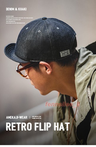 Maden Men's Retro Short Brim Flip Hat Peaked Cap Streeetwear Casual ...