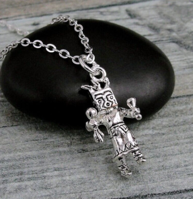 Silver Kachina Doll Necklace - Native American Charm - Navajo Hopi ...