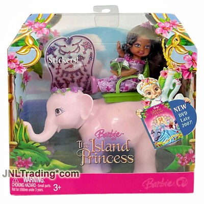 Year 2007 Barbie The Island Princess 4" Doll KELLY K8116 with Tika the ...