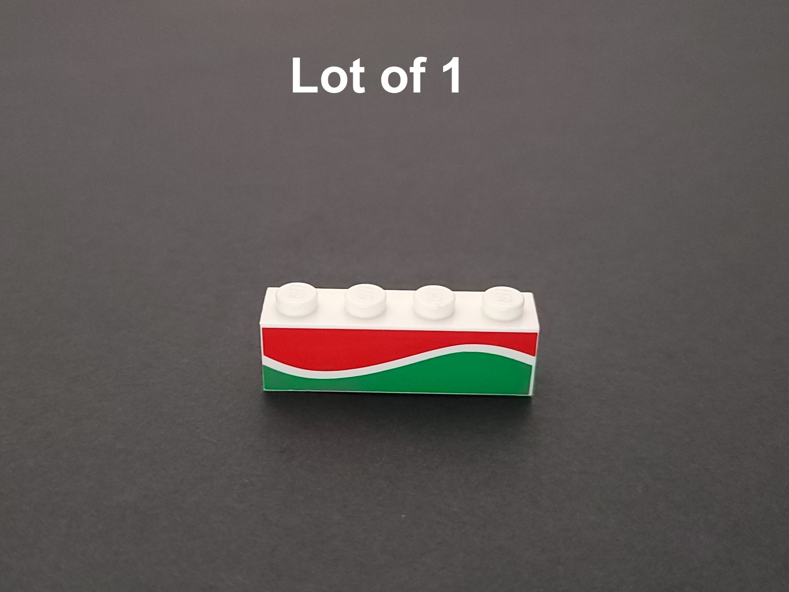Lego 1x4 Brick White with Red and Green Waves Pattern Octan Fuel Lot of ...