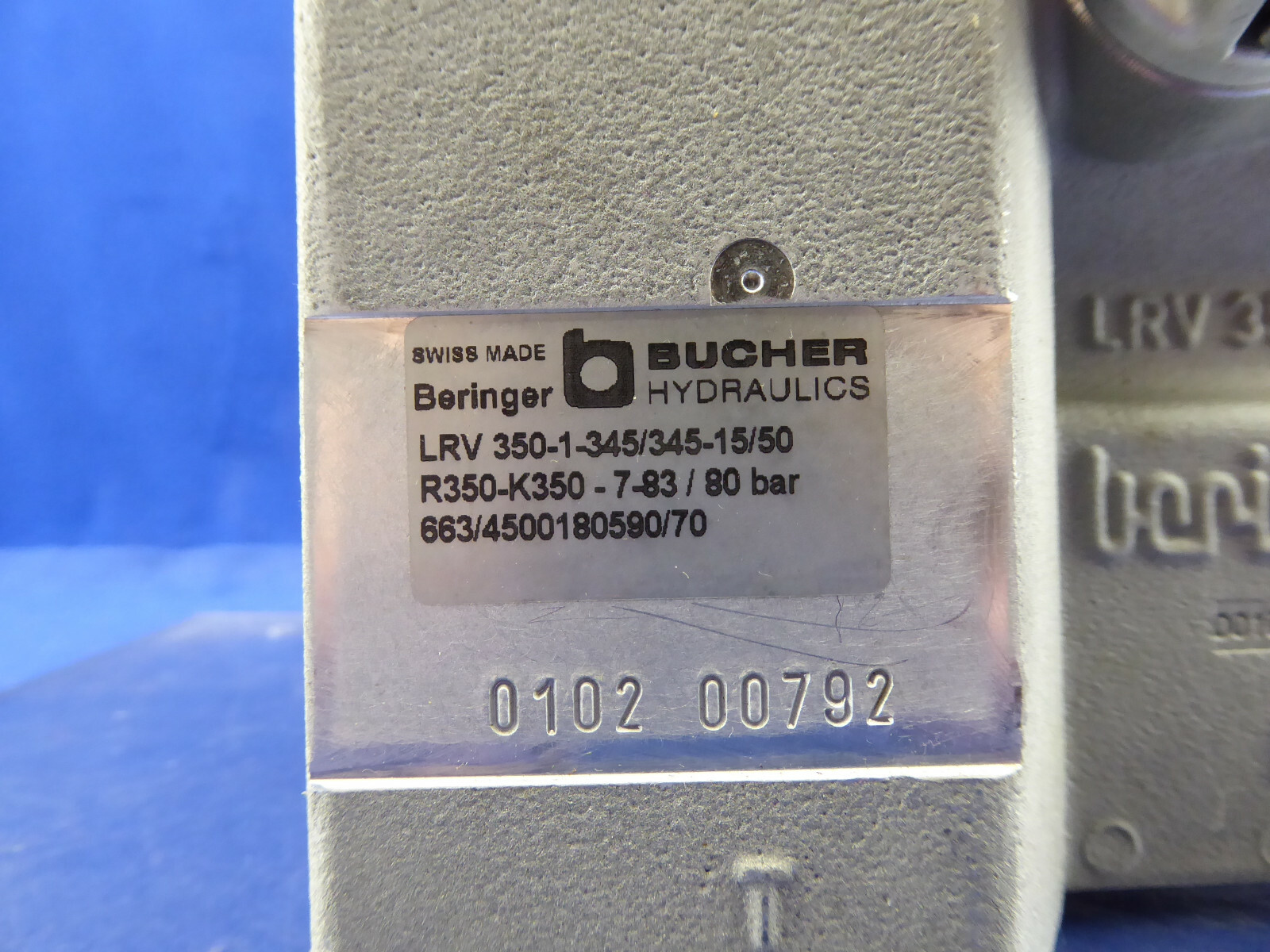 Bucher Liftregelventil LRV 350-1 Beringer LRV-1 80 bar LRV350-1-345/345 ...