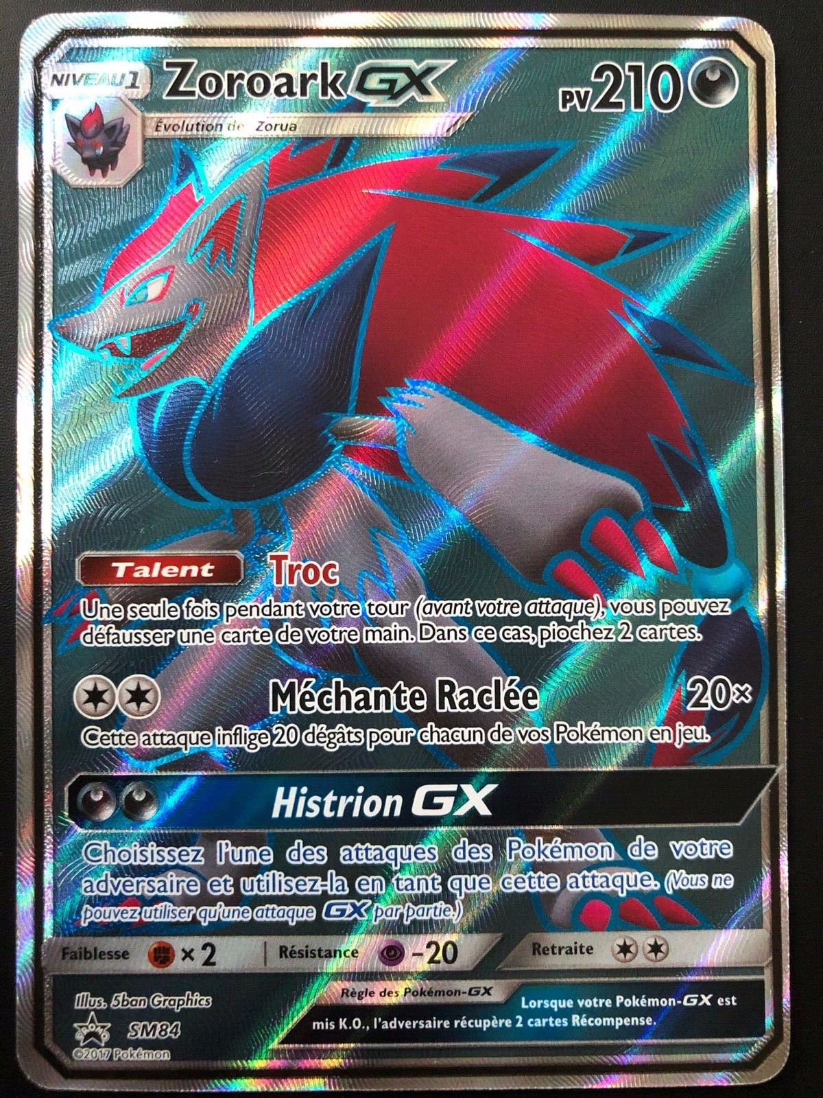 Carte Pokemon ZOROARK SM84 PROMO GX Full Art Soleil et Lune SL FR NEUF ...