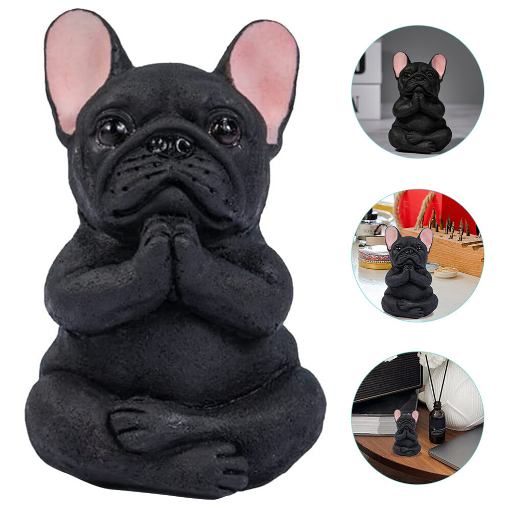 Resin Garden Sculpture Sitting Dog Figurine French Bulldog Statue | eBay