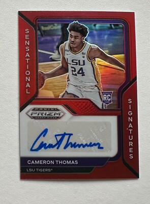 2021-22 Panini Prizm DP Rookie Auto Prizms Red#20 Cameron Thomas /49 # ...