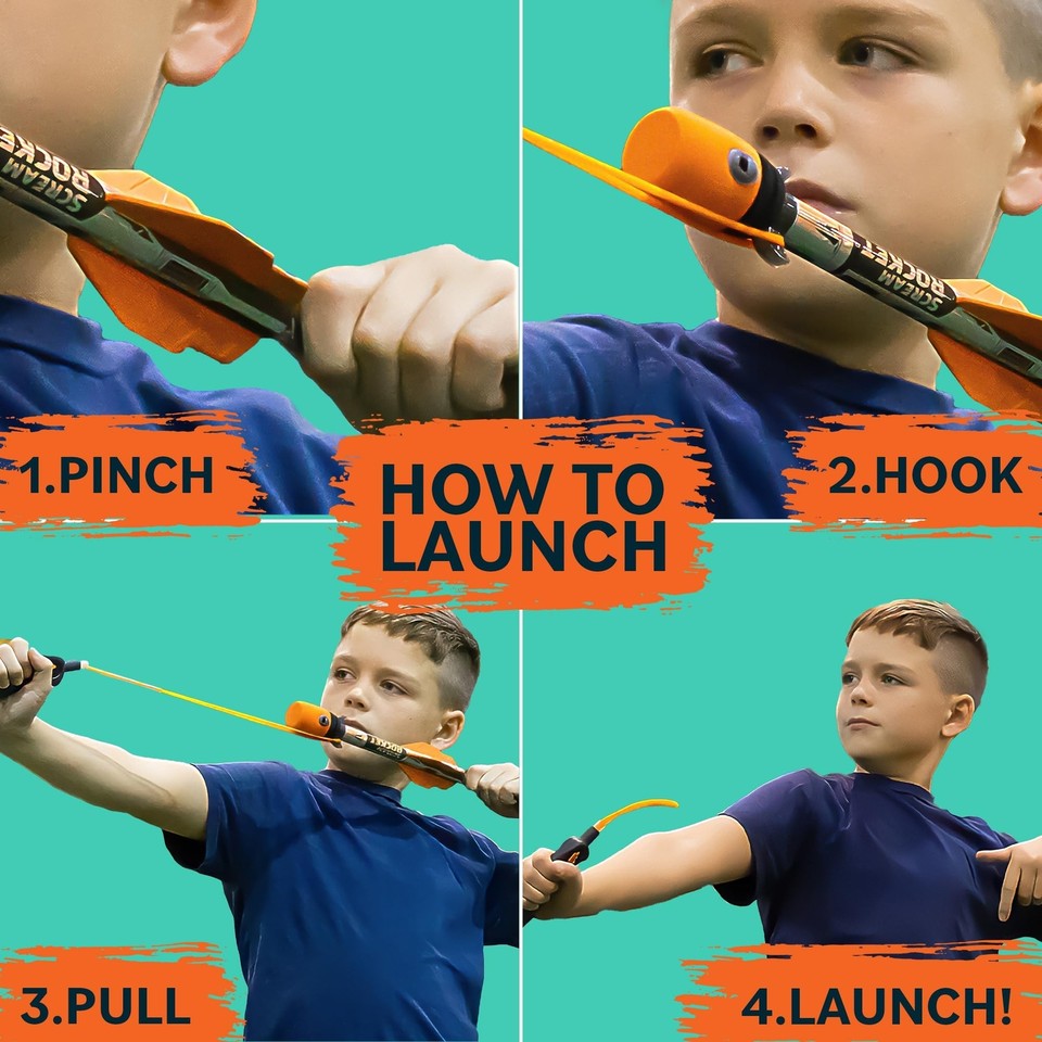 Toy Rocket Launcher for Kids: Outdoor Toys Slingshot Rockets Launchers ...