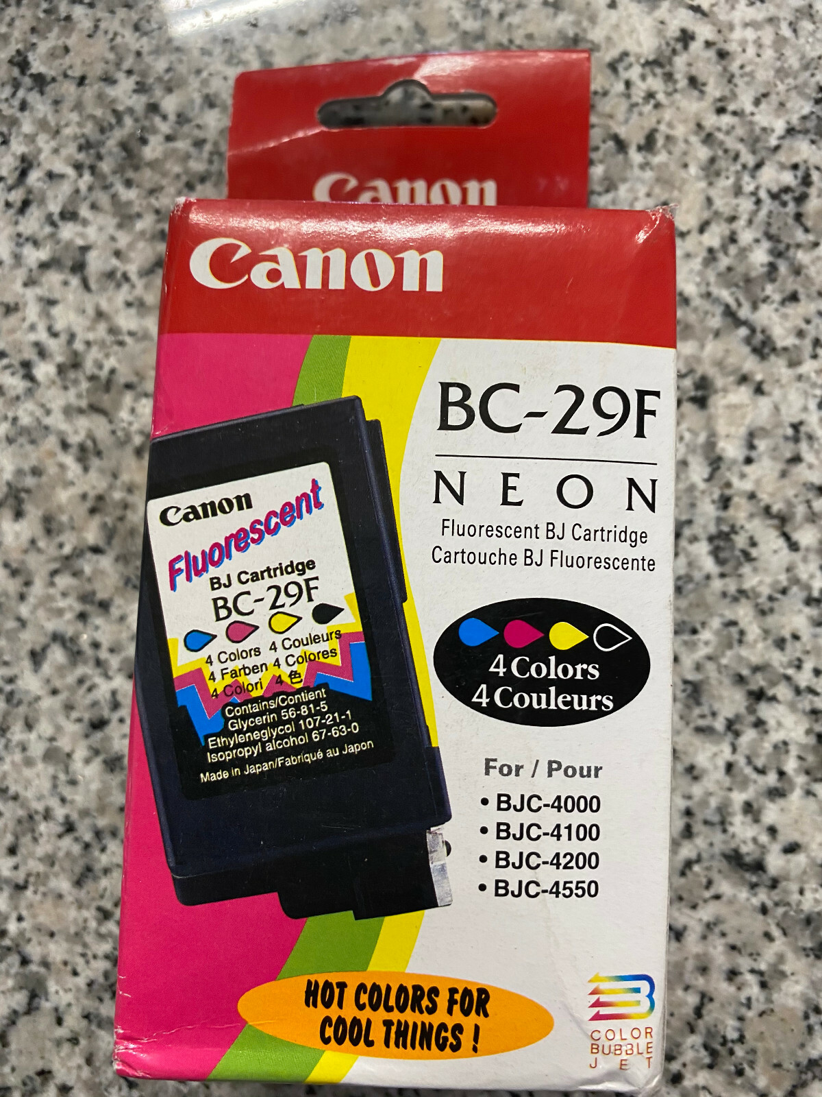 Canon Bc-29F Neon color ink 4 color for BJc-4000/4100/4200/4550 | eBay