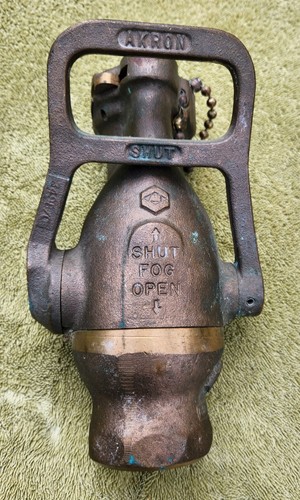 Antique Akron 1-1/2" Solid Brass Fog and Straight Stream Fire Nozzle | eBay