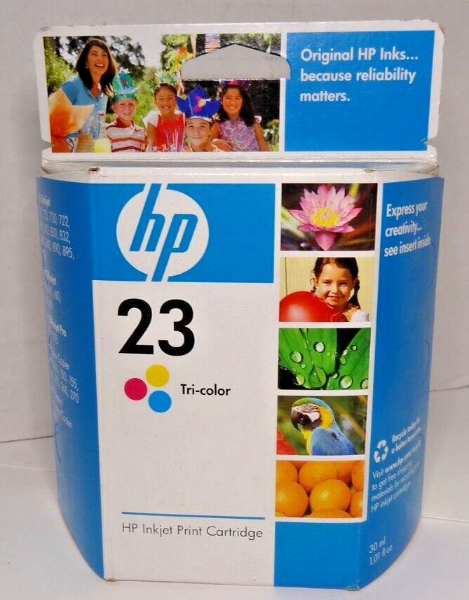NEW HP 23 Tri color Ink Cartridge Yellow Magenta Cyan C1823D DeskJet ...