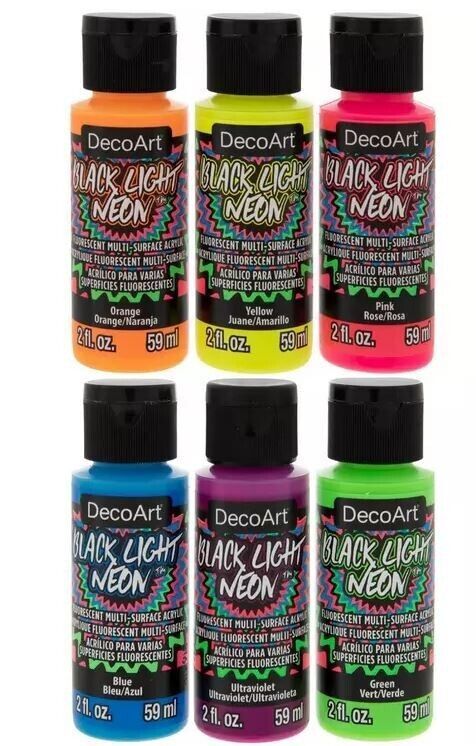 Black Light Neon DecoArt Paint Value Pack | eBay