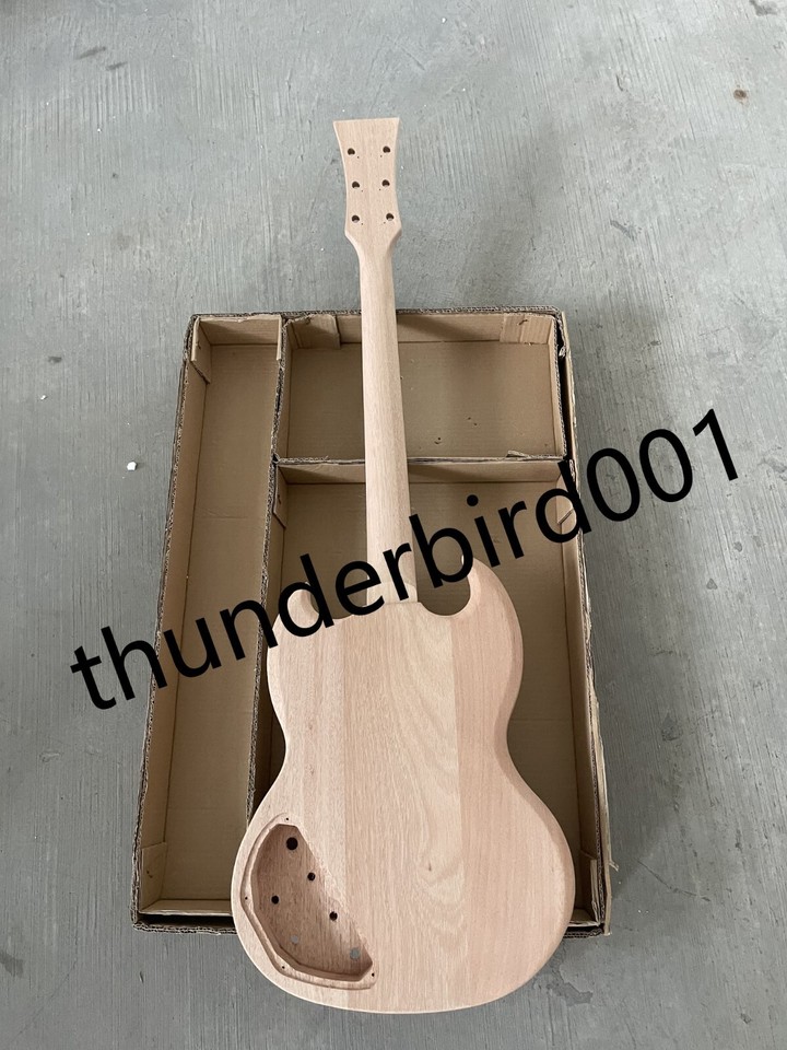 Unfinished SG Style DIY Electric Guitar Kit Mahogany Body & Neck for ...