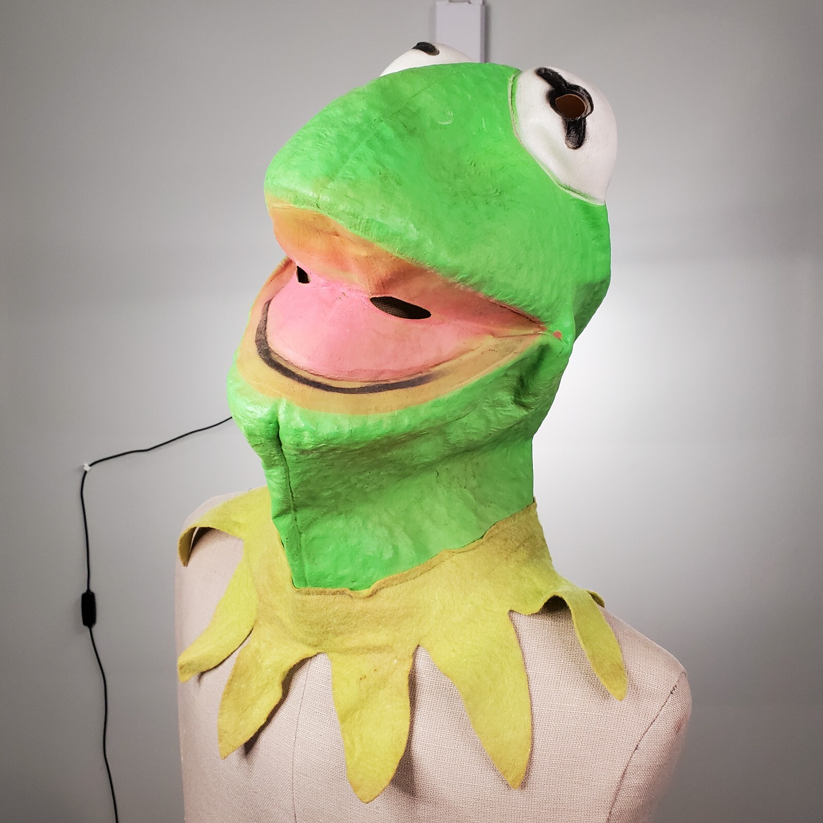 Vintage Kermit The Frog Latex Felt Halloween Mask Mup… - Gem