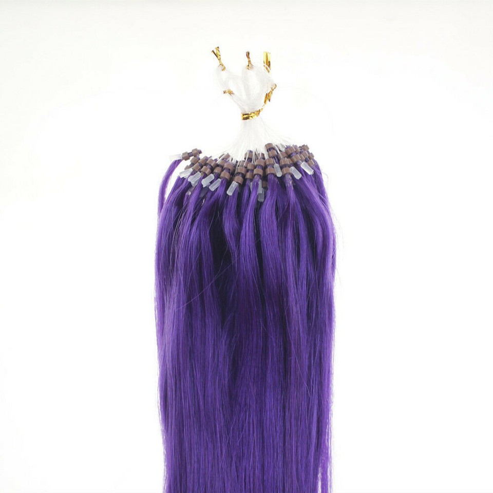Micro Link Human Hair Extensions Micro Ring Beads Loop Tip Full Head ...
