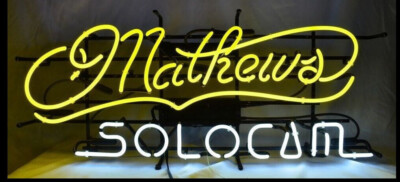 MATHEWS Neon Sign Light 20"x16" Beer Bar Pub Man Cave Wall Deocr ...