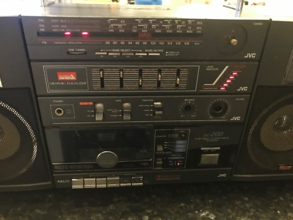 Rare 1980's Vintage JVC PC-200C Ghetto Blaster Boombox AM/FM Cassette ...