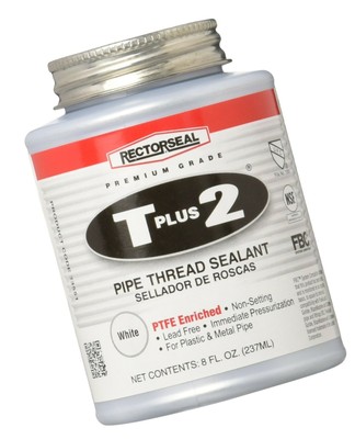 Rectorseal 23551 T Plus 2 Pipe Thread Sealant with PTFE, 1/2 pt Brush ...