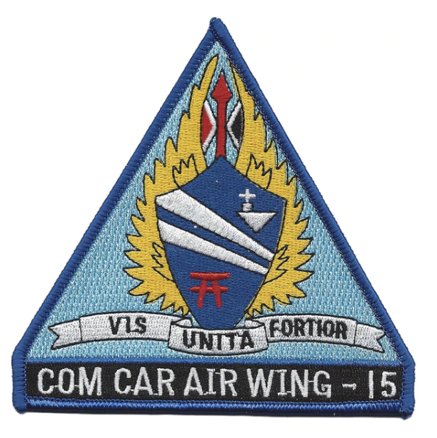 4.5" NAVY CVW-15 COM CAR AIR WING 15 VIS UNITA FORTIOR EMBROIDERED ...